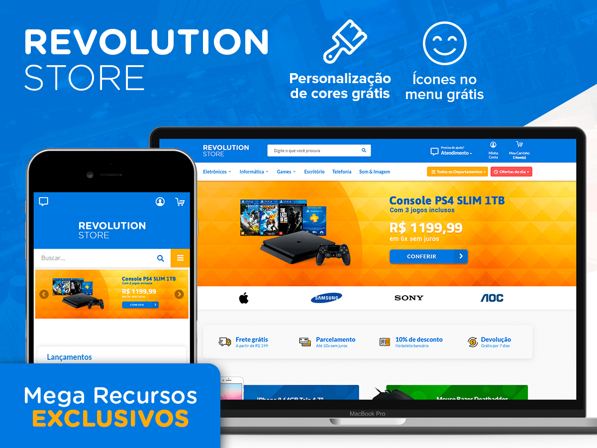 Tema Revolution Blue para Loja Integrada - Groomb